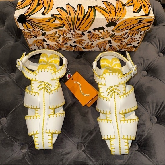 FARM Rio | Shoes | New Farm Rio Yellow Palm Tree Sandal | Poshmark